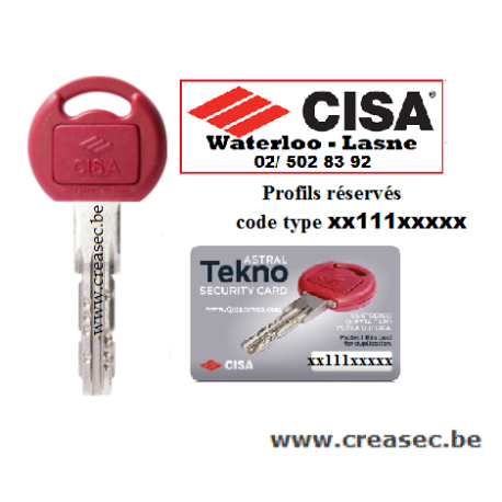 Cisa Astral Tekno sleutel op code xx 111 - Crea-Sécurity